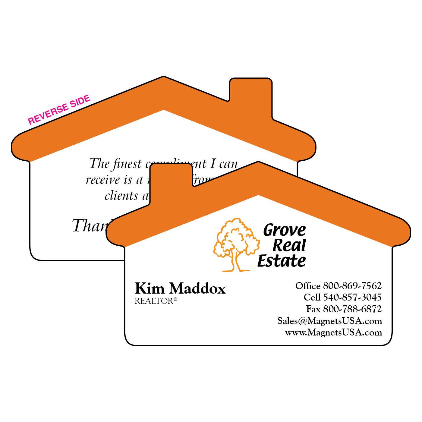 Double-Sided Card Stock Business Cards | Roof Color House-Shaped ...