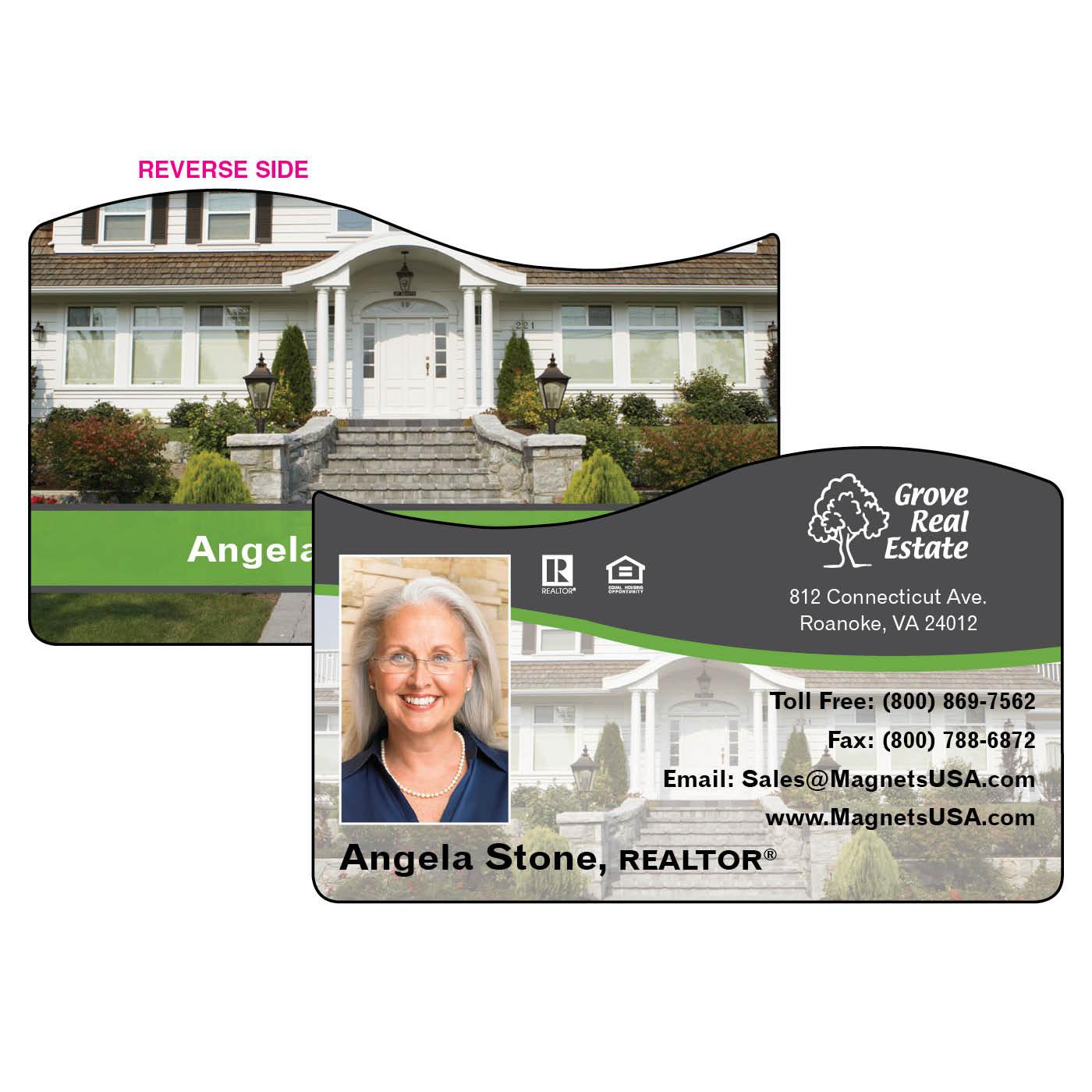 Double-Sided Card Stock Business Cards | House Background Wave-Shaped ...